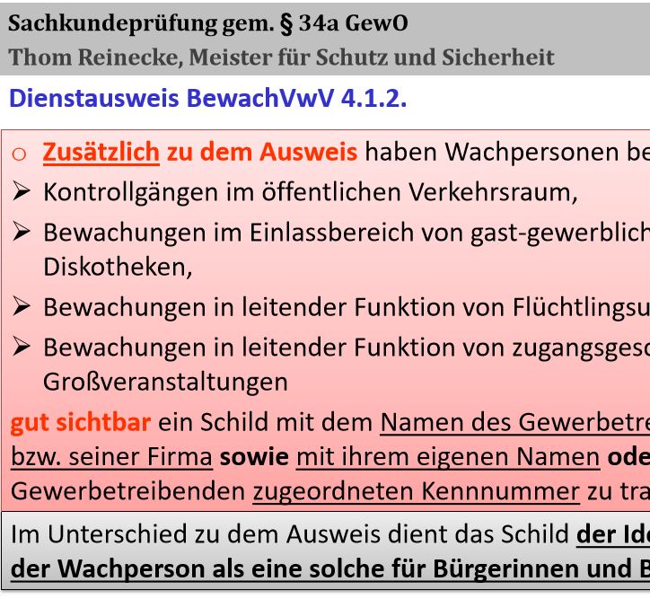Sachkundeprüfung § 34a GewO - Rechtsgrundlagen – TR Consult _-_ Security Lernkarten