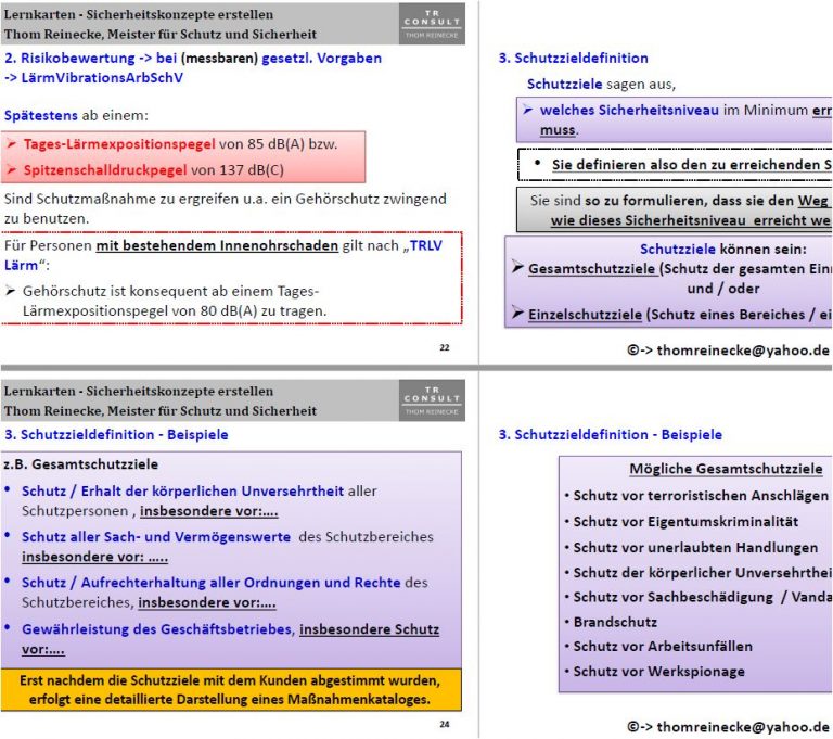 Lernkarten "Sicherheitskonzepte erstellen" – TR Consult _-_ Security Lernkarten