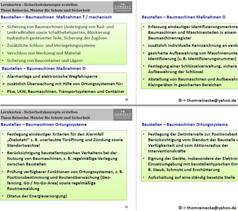 Lernkarten "Sicherheitskonzepte erstellen" – TR Consult _-_ Security Lernkarten